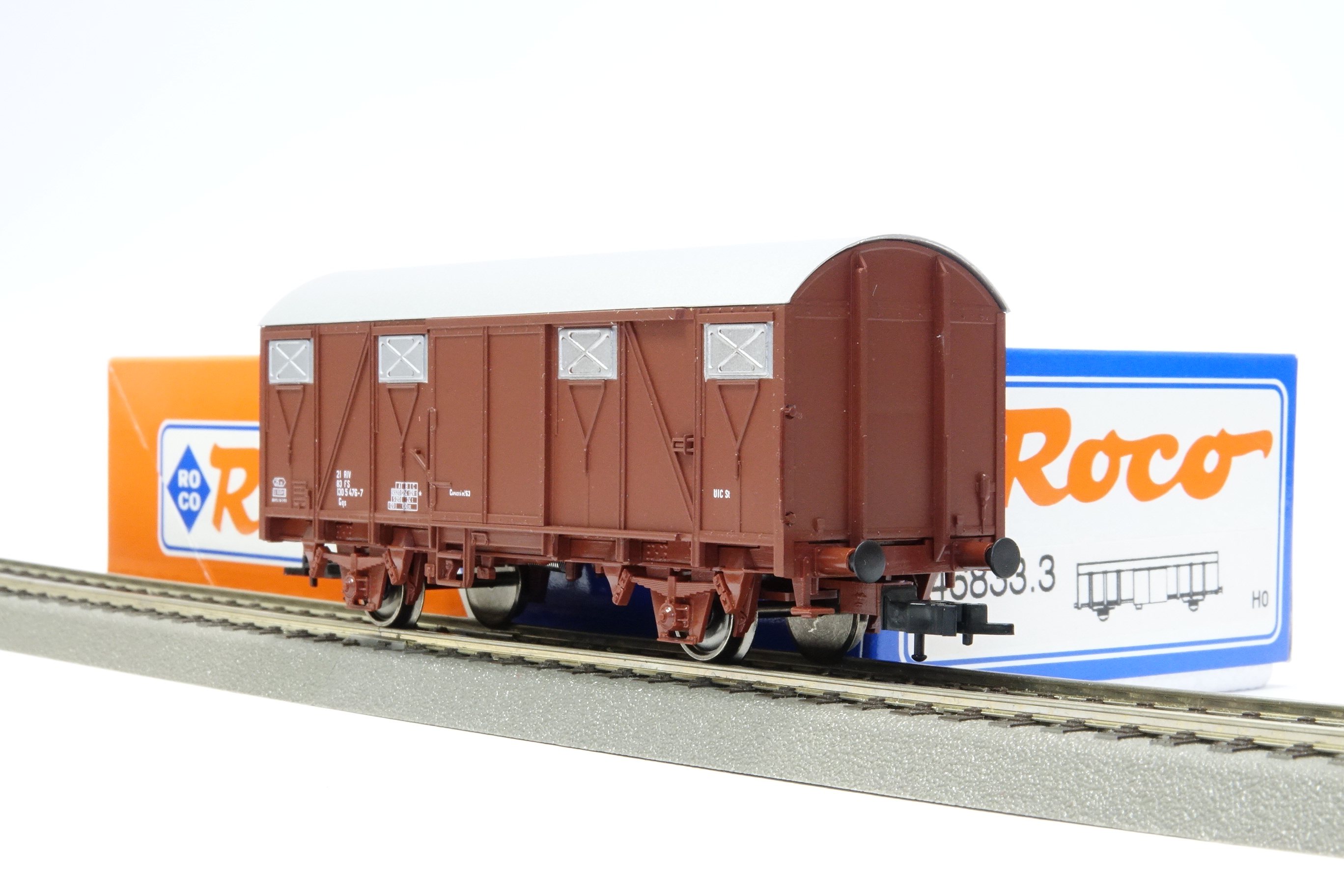 Roco - 46833.3 Carro merci tipo Gs Unificato Europeo delle FS, ep. IV/V