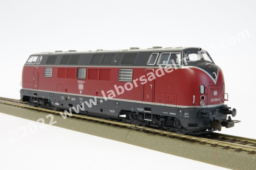 Piko - 52614 Locomotiva diesel DB Br 221, livrea bourdeaux, logo ...