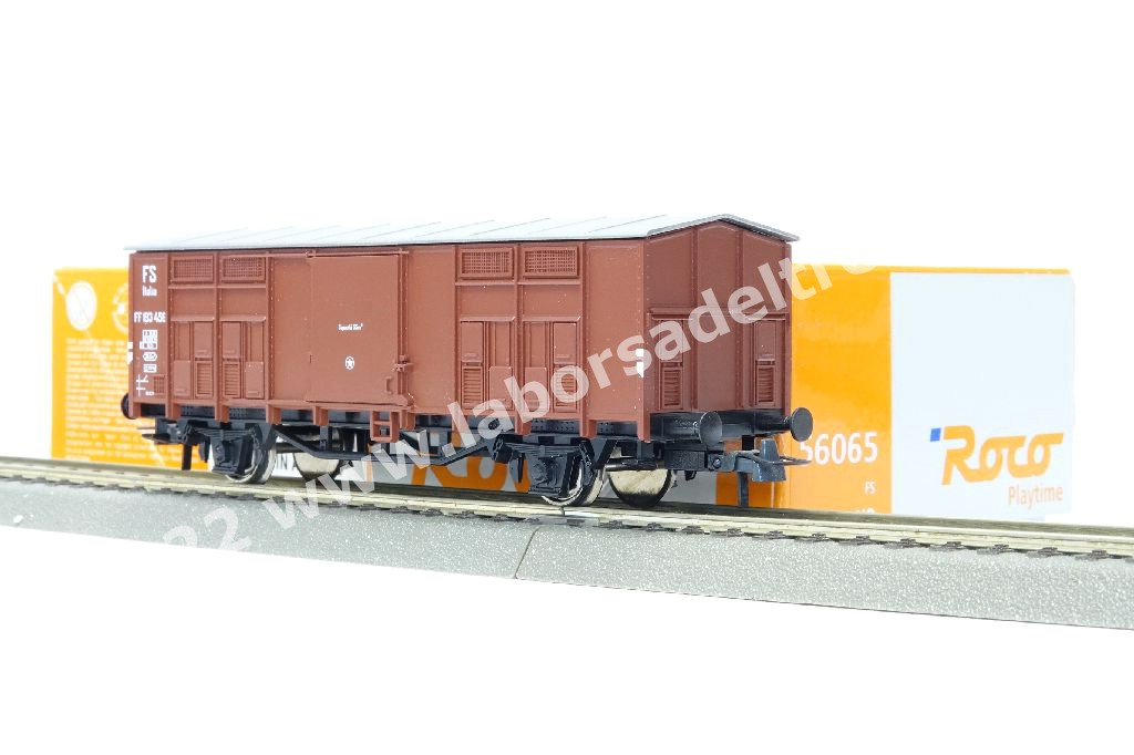 Roco - 56065 Carro merci FS a due assi, tipo F, livrea rosso vagone ...