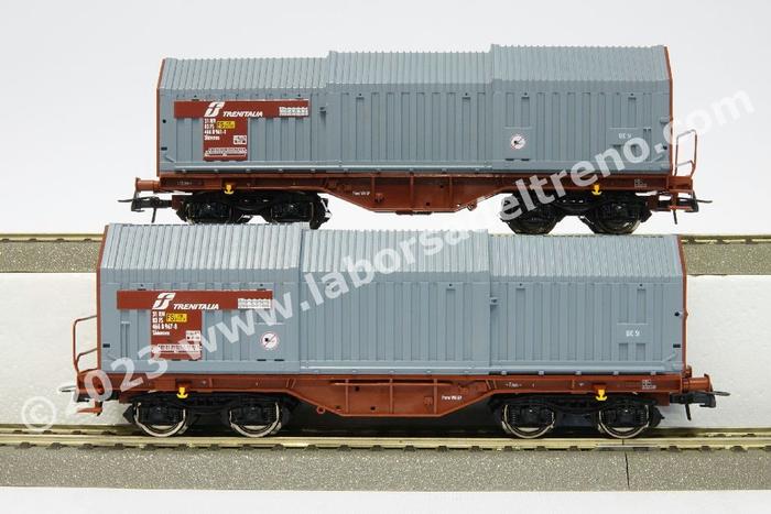 Roco - 76047 Set due carri telescopici FS Trenitalia per trasporto ...