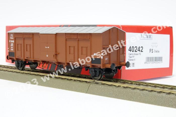 Acme - 40242 Carro chiuso a due assi a passo lungo FS Italia tipo FF ...