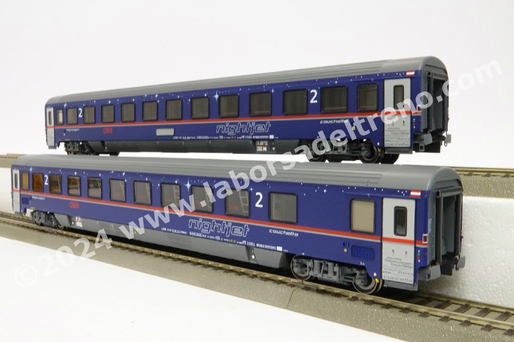 Acme - 55236 Set di due carrozze cuccette OBB, tipo Bcmz, livrea ...