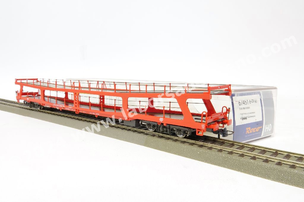 Roco - 67451 Carro trasporto auto al seguito tipo DDm delle OBB ...