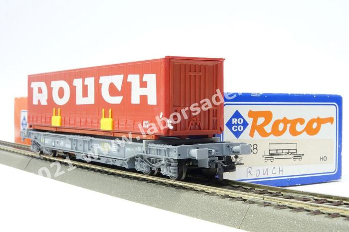 Roco - 46368 Carro canguro SNCF tipo T1 caricato con un container ...