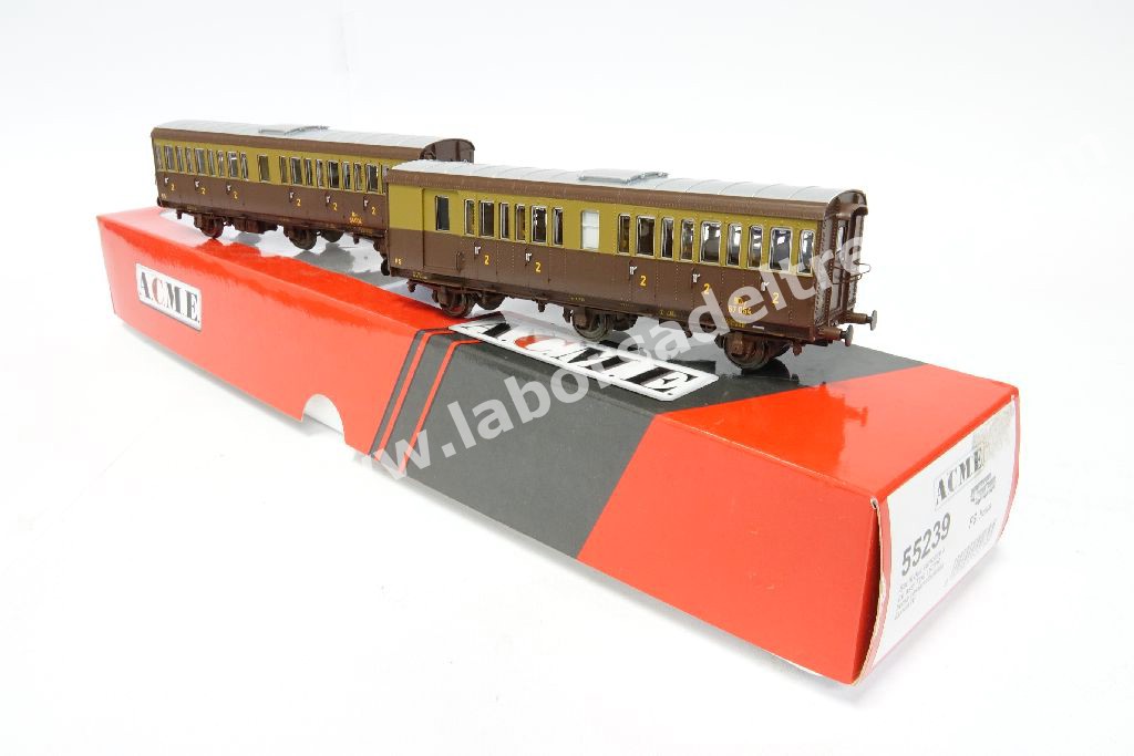 Acme - 55239 Coppia due carrozze a tre assi FS Italia tipo 'Centoporte ...