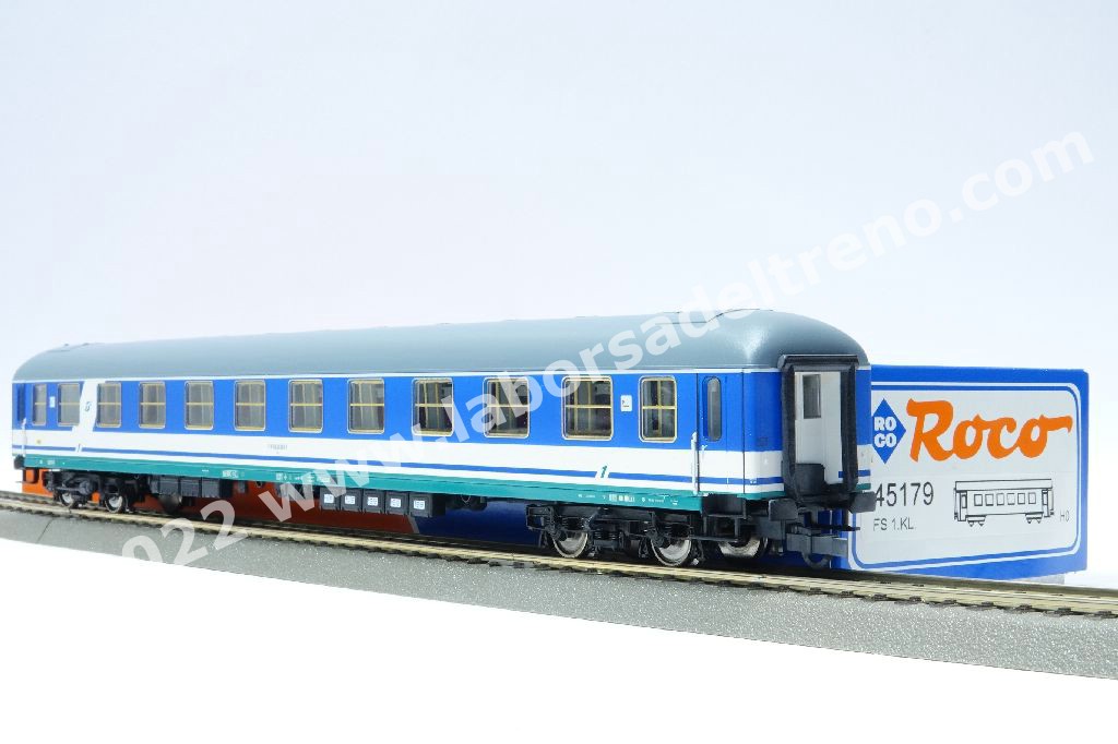 Roco - 45179 Carrozza tipo X di 1a cl. FS, livrea XMPR PAX con fascia blu sui finestrini, logo ...