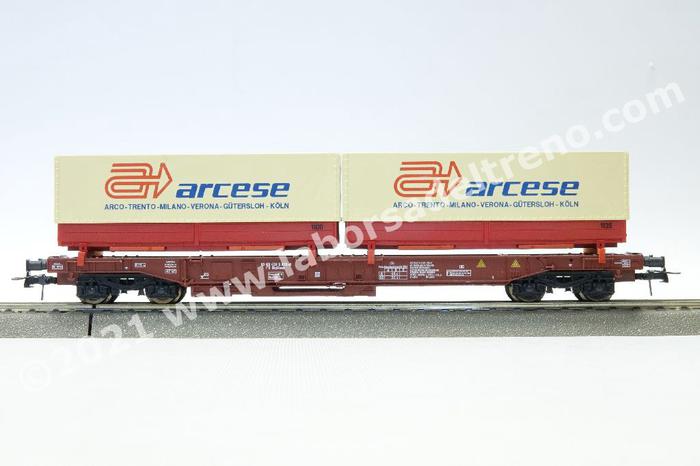 Roco - 46376.2 Carro merci canguro a carrelli FS tipo T1 con due casse ...