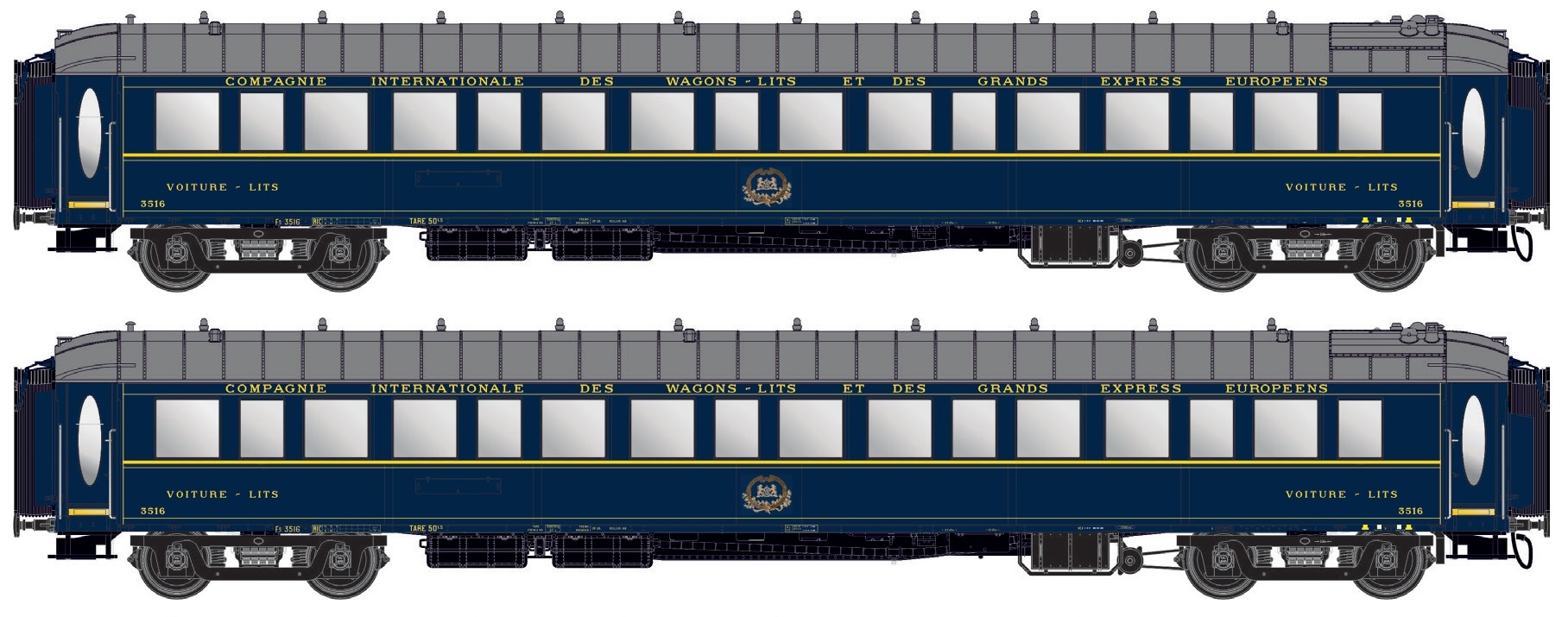 Models world - 1005-1 Completamento convoglio CIWL 'Le Train Bleu 1957' composta da due vetture ...