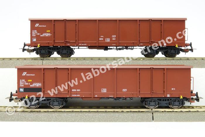 Piko - 58238 Coppia carri merci a carrelli FS tipo Eaos, livrea marrone ...