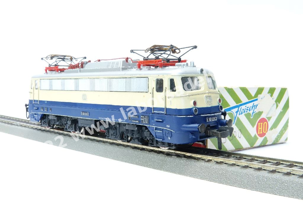 Fleischmann - 1347S Loco el. E 10 bugelfalte delle DB, livrea blu/crema ...