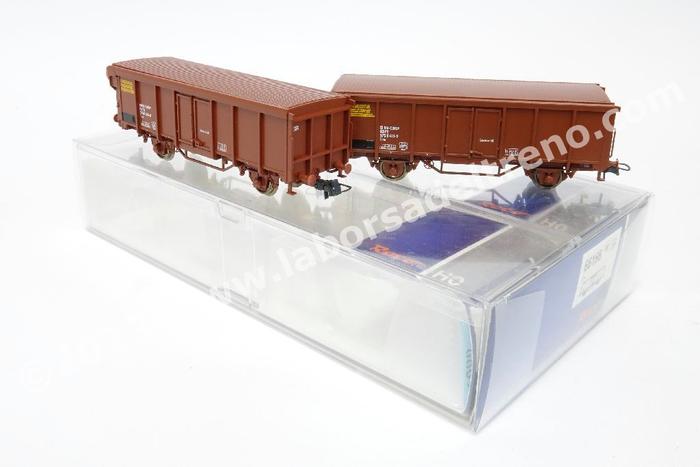 Roco - 66166 Coppia carri merce a tetto scorrevole tipo Tms delle FS ...