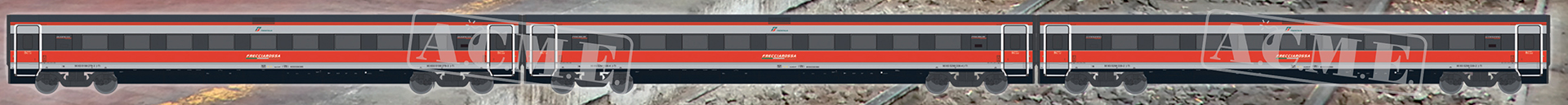 Acme - 70121 Set tre carrozze FS Trenitalia ETR 500 Frecciarossa, una ...