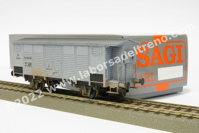 Sagi - M710 carro frigo FS Italia a due assi, tipo Hg F, livrea argento ...
