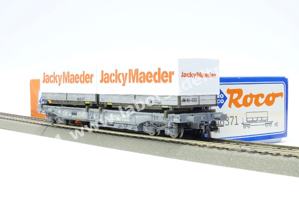 Roco - 46371 carro canguro SBB, tipo T1 HUPAC, logo vecchio, con due ...