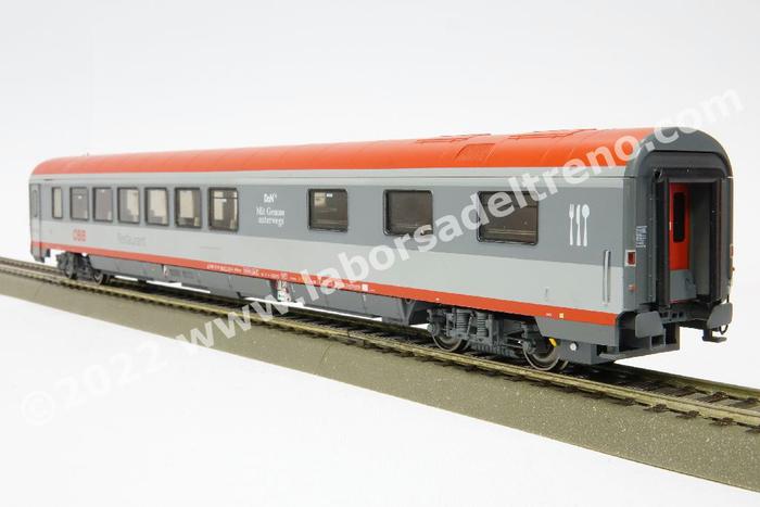 Acme - 52565ILL Carrozza ristorante OBB tipo EC89, livrea 'upgrade' bigrigio tetto rosso, epoca ...