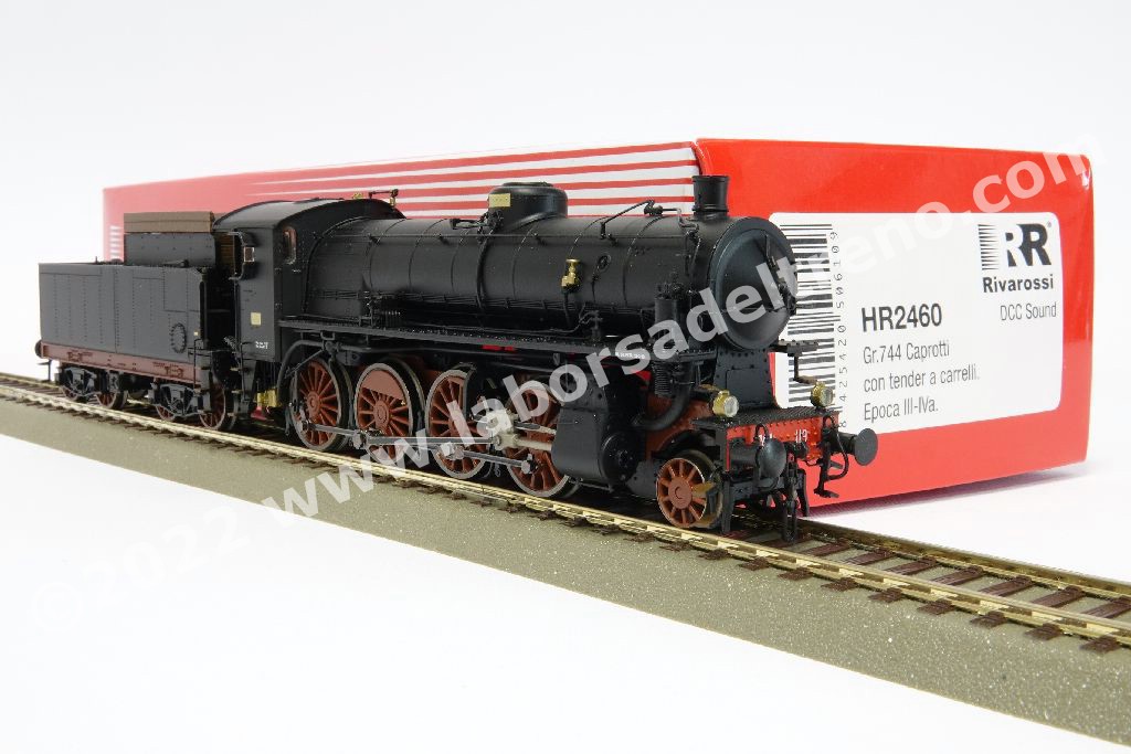 Rivarossi - HR2460 Locomotiva a vapore FS, Gr 744, distribuzione ...