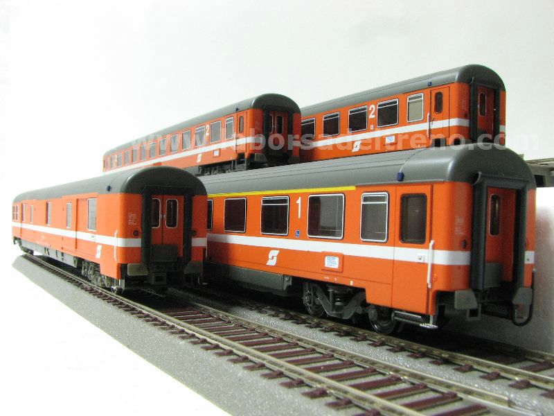 Acme - 55040 Set convoglio EC Austria Express con una 1a cl, due 2a cl. + bagagliaio, livrea ...