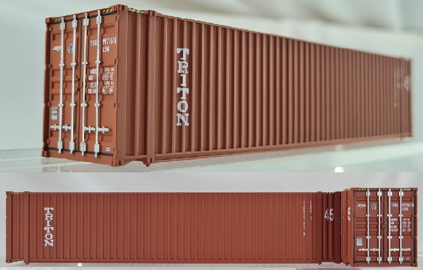 Pirata - 12733 Coppia container da 45 ft. 'Triton' marrone - Scala 1:87