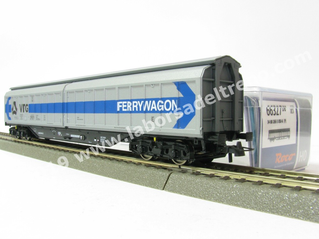 Roco - 66327 Carro a pareti scorrevoli a sagoma inglese VTG Ferrywagon ...