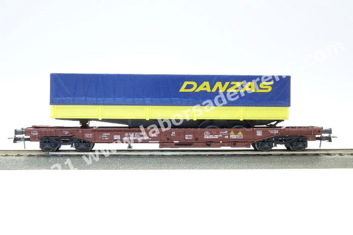 Roco - 46352 Carro a tasca tipo T1 delle FS con semirimorchio Danzas ...