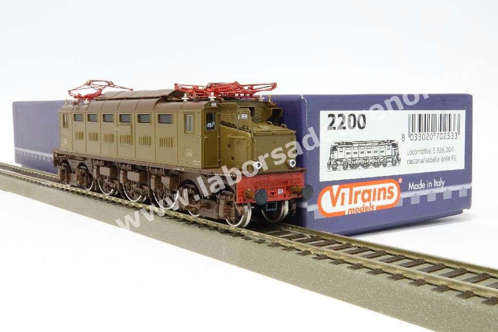 Vitrains - 2200 Loco el. E 326 004 FS, livrea castano/isabella, con separatore d Arbela, senza ...