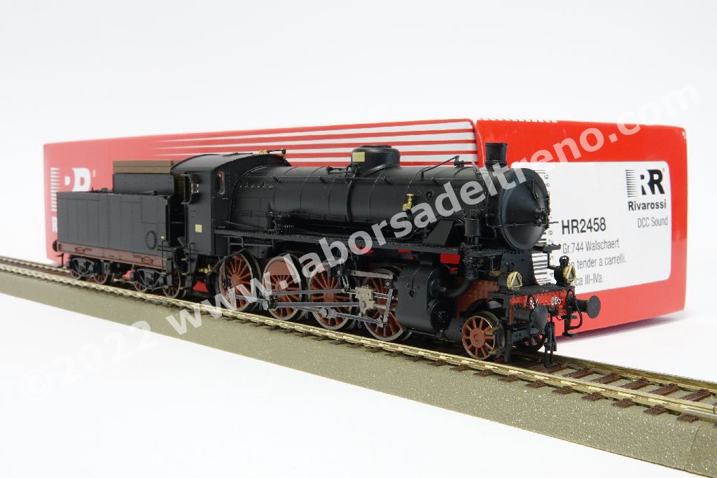 Rivarossi - HR2458 Locomotiva a vapore FS, Gr 744, distribuzione ...