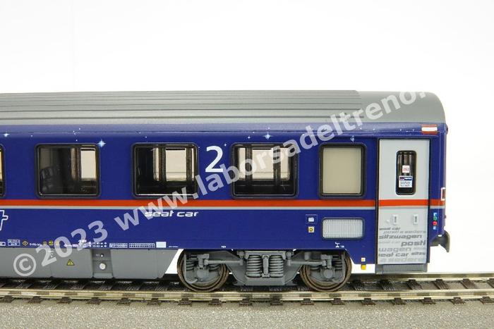 Acme - 55187 Set Nightjet OBB Munchen Milano/Roma con 3 sitzwagen Bpm in livrea blu Nightjet e ...
