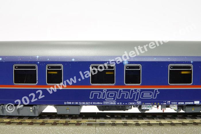 Ls models - 97023 Set NightJet EN 295 München-Roma/Milano delle OBB a 5 elementi con 2 WLABmz ...