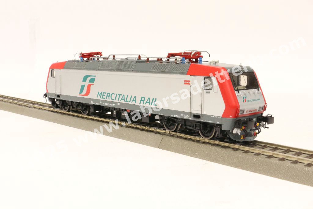 Acme - 60176 Locomotiva elettrica FS Mercitalia Rail E 405 026, livrea argento con musi rossi ...