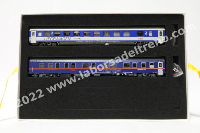 Ls models - 97023 Set NightJet EN 295 München-Roma/Milano delle OBB a 5 elementi con 2 WLABmz ...